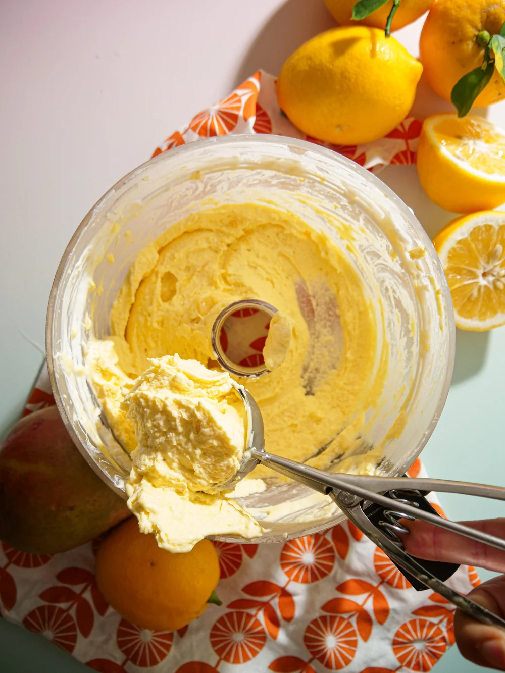 Meyer Lemon Mango Ice Cream Dessert (Dairy Free + Refined Sugar Free)