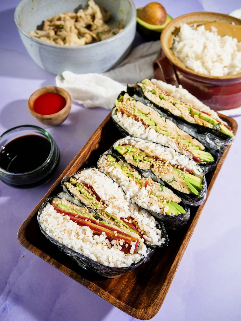 Krabby Sushi Sandwiches (Vegan Sushi Lions Mane Handroll)