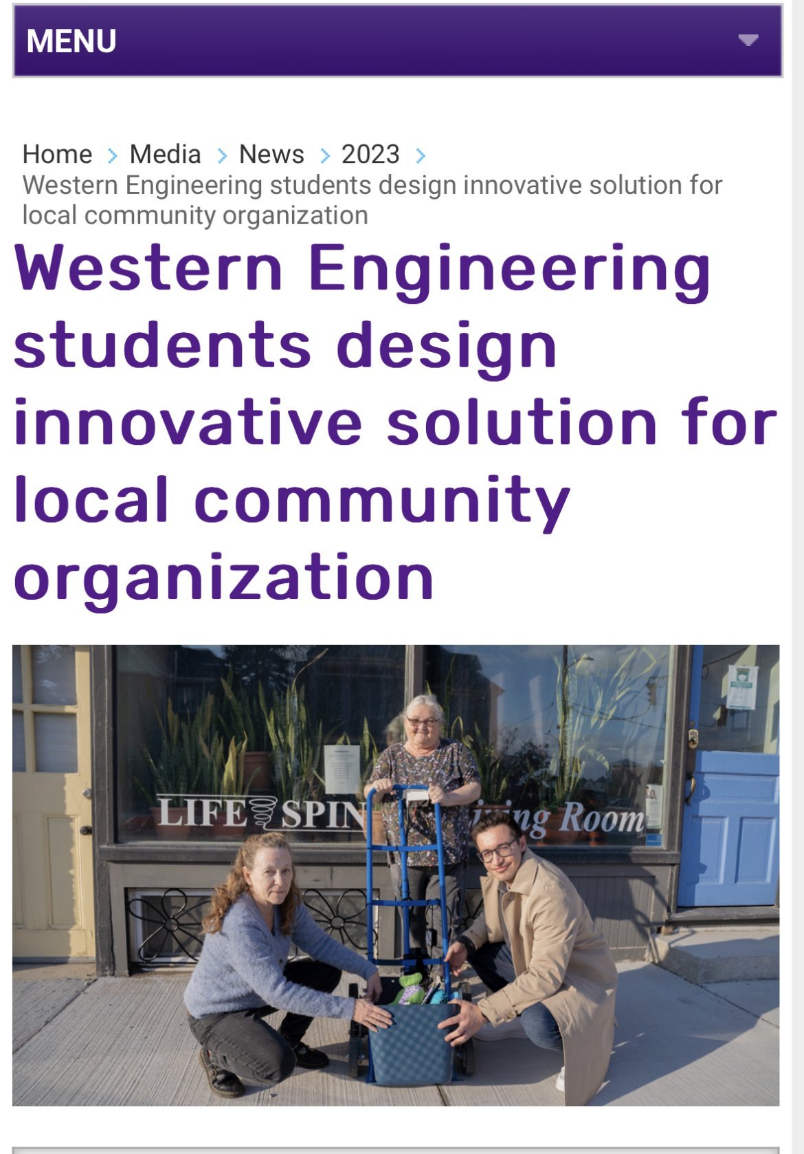 Western and Fanshawe Student Volunteer Work with LIFE*SPIN — LIFE*SPIN