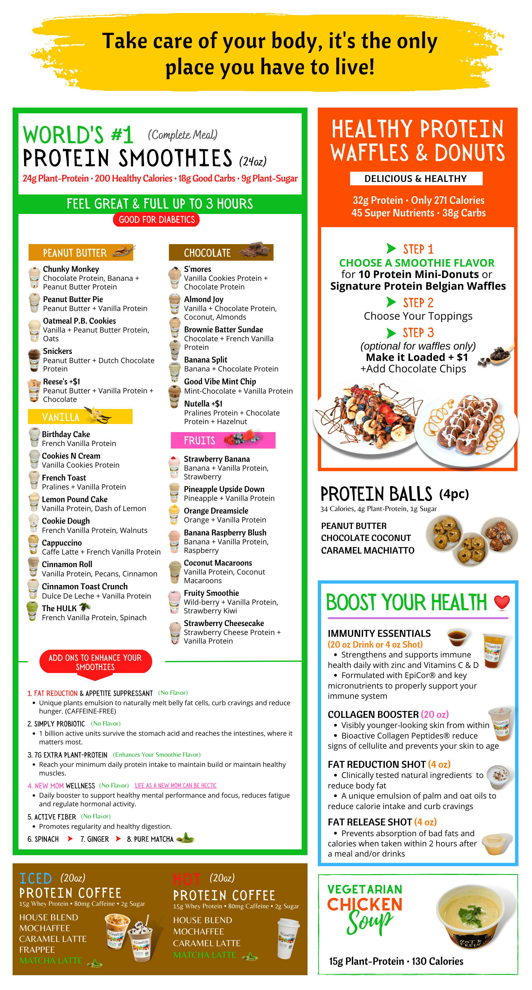 World's #1 Protein Smoothies, Energy Refreshers, Donuts and Waffles