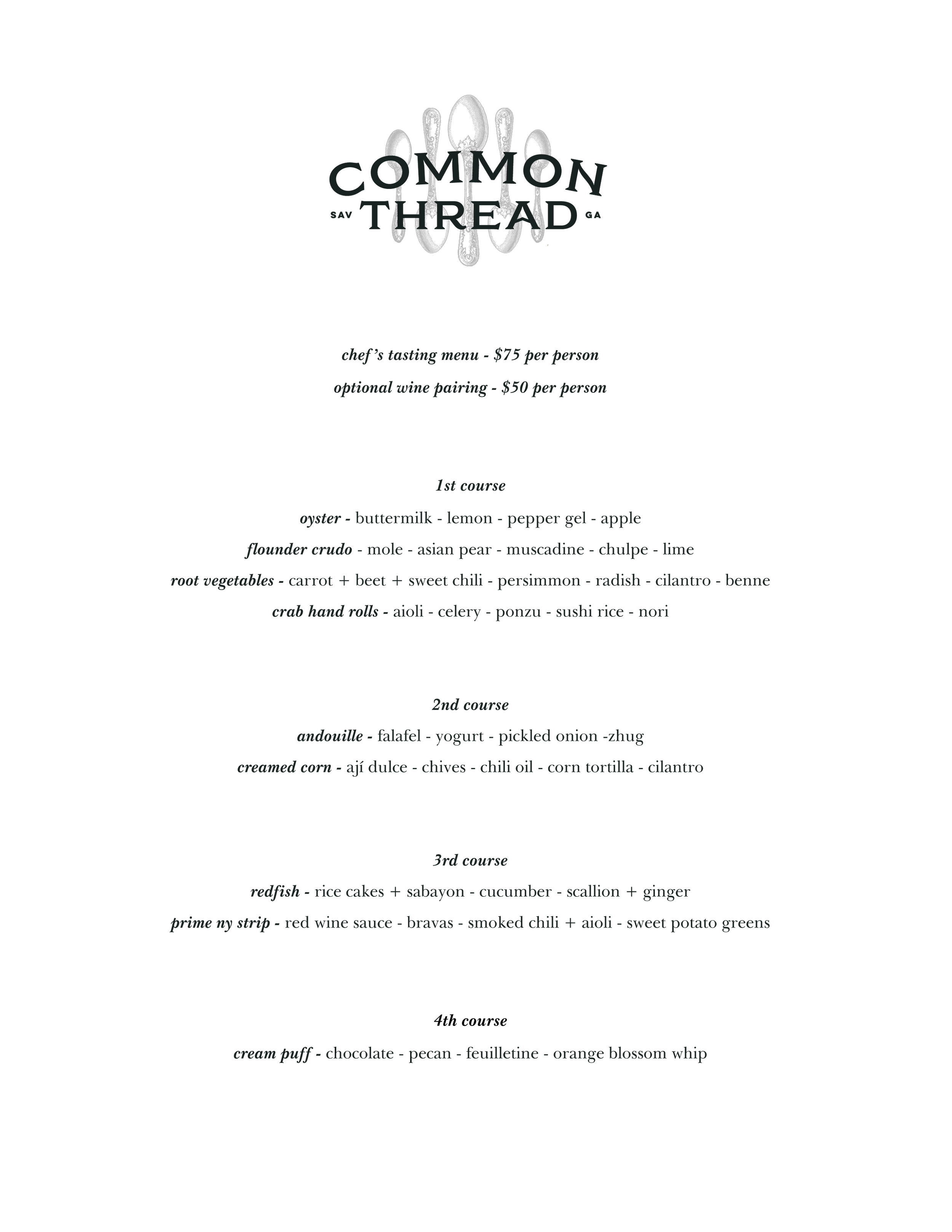 dinner — COMMON THREAD