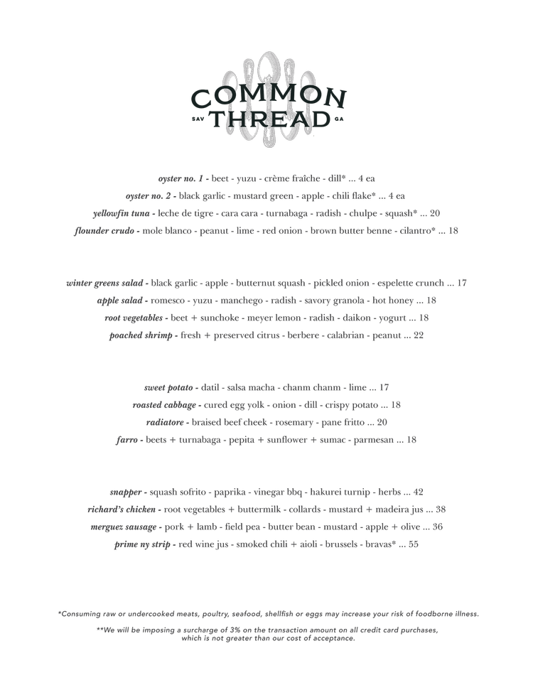 dinner — COMMON THREAD