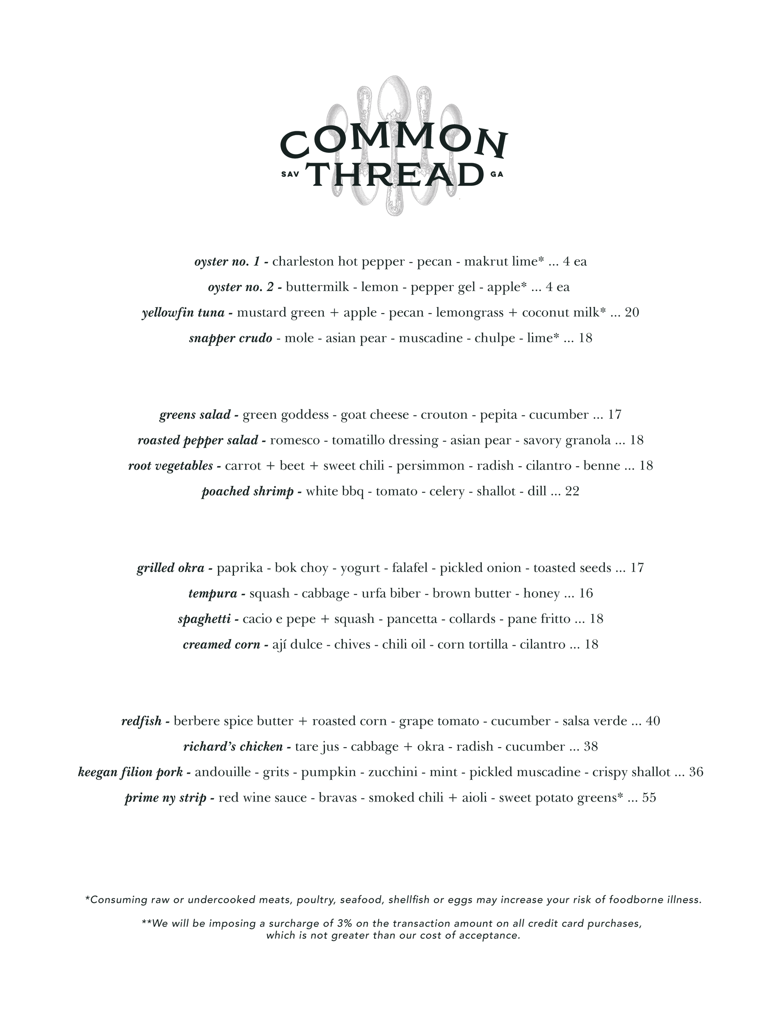 dinner — COMMON THREAD