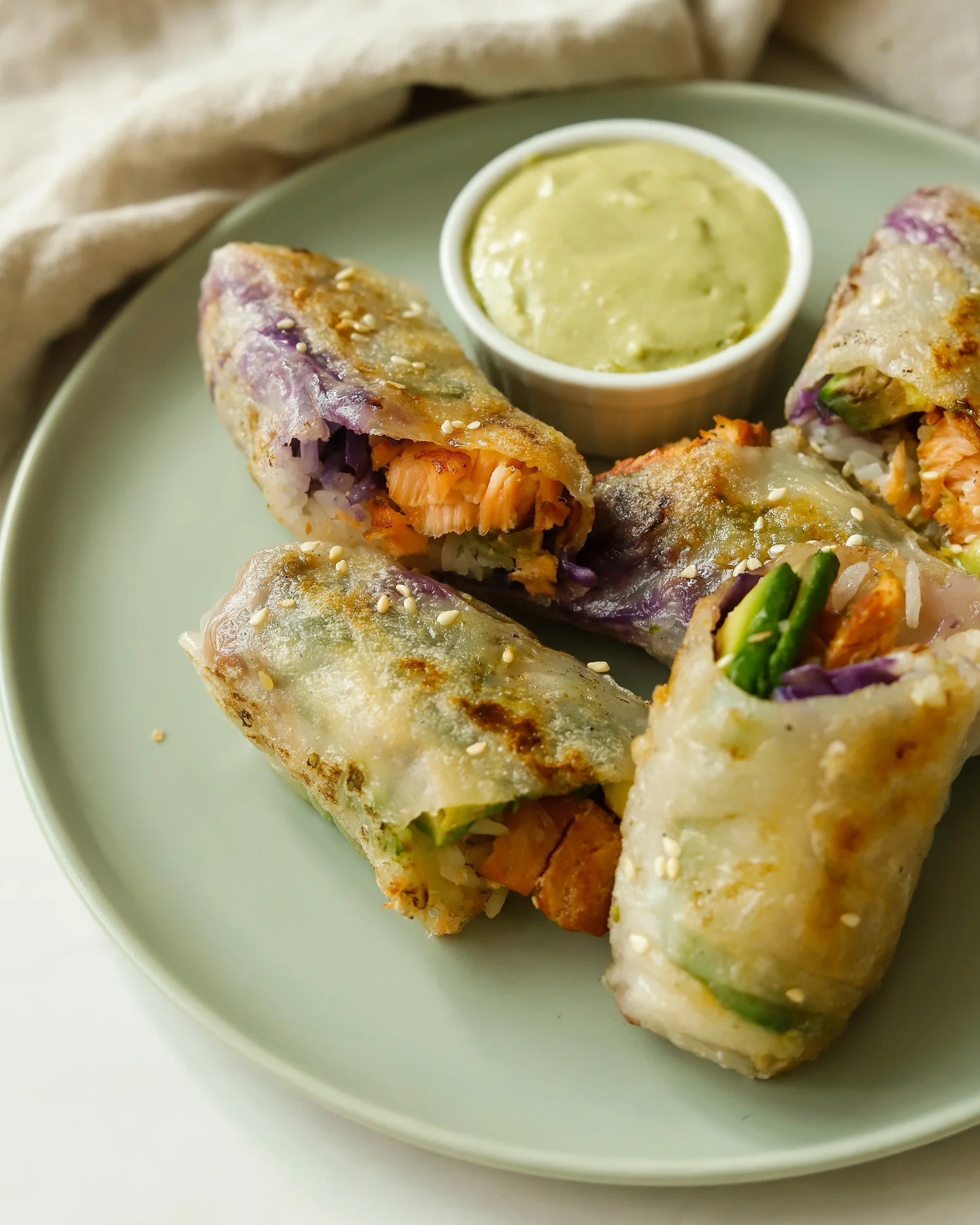 Salmon Avocado Rice Paper Rolls (1 Grocery Shop, 5 Healthy Meals Series ...