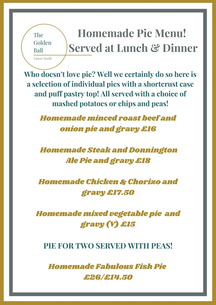 Menu — The Golden Ball