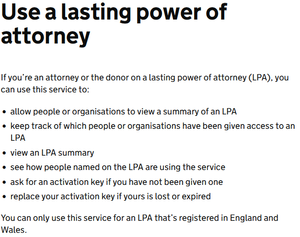 LPAs and Activation Keys: Part 2, A step by step guide to accessing a Lasting Power of Attorney ...