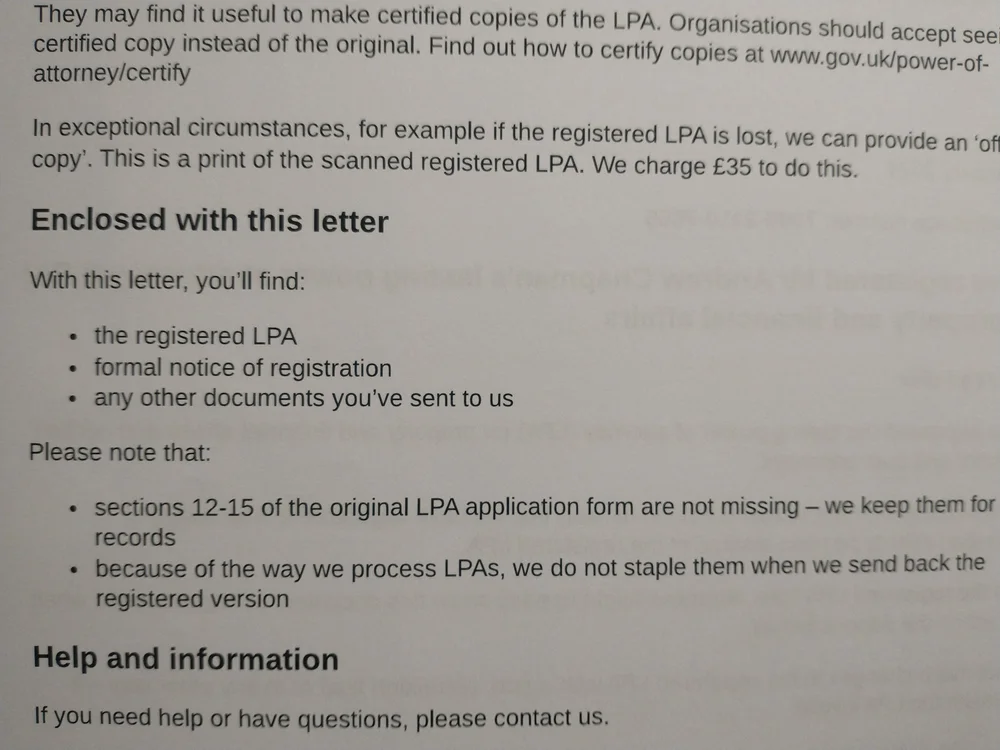Pages of my registered Lasting Power of Attorney are missing – is the ...