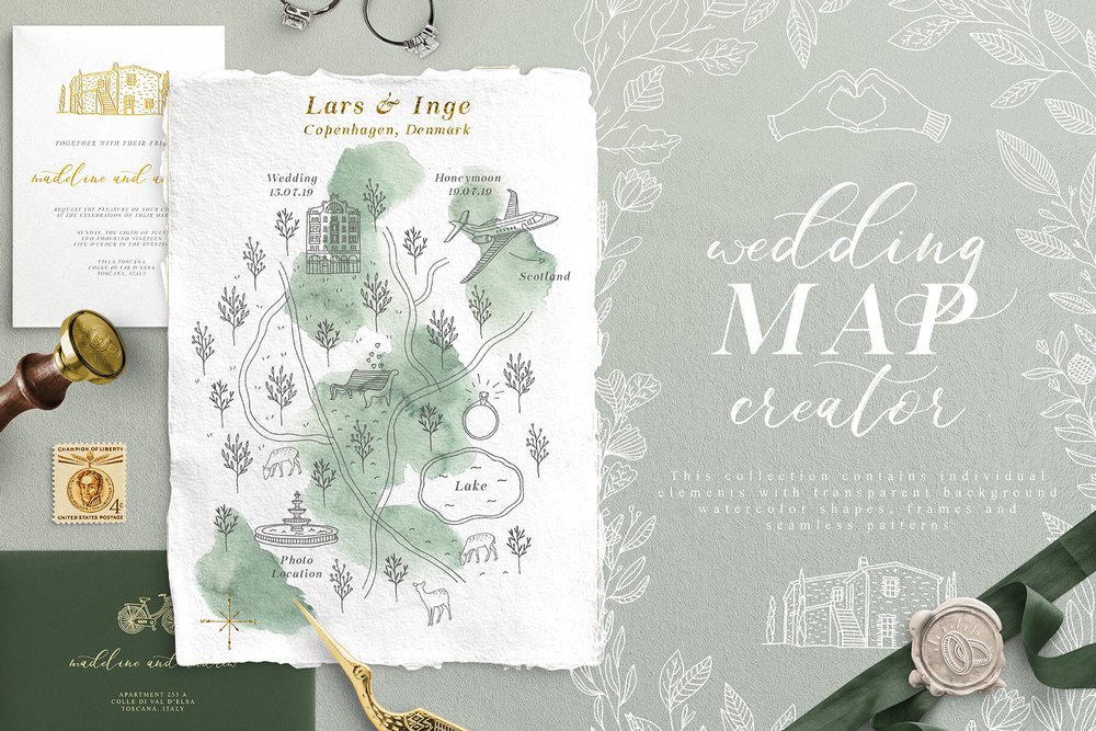 Wedding Map Creator — Julia Dreams: Digital Resources and Seamless Patterns