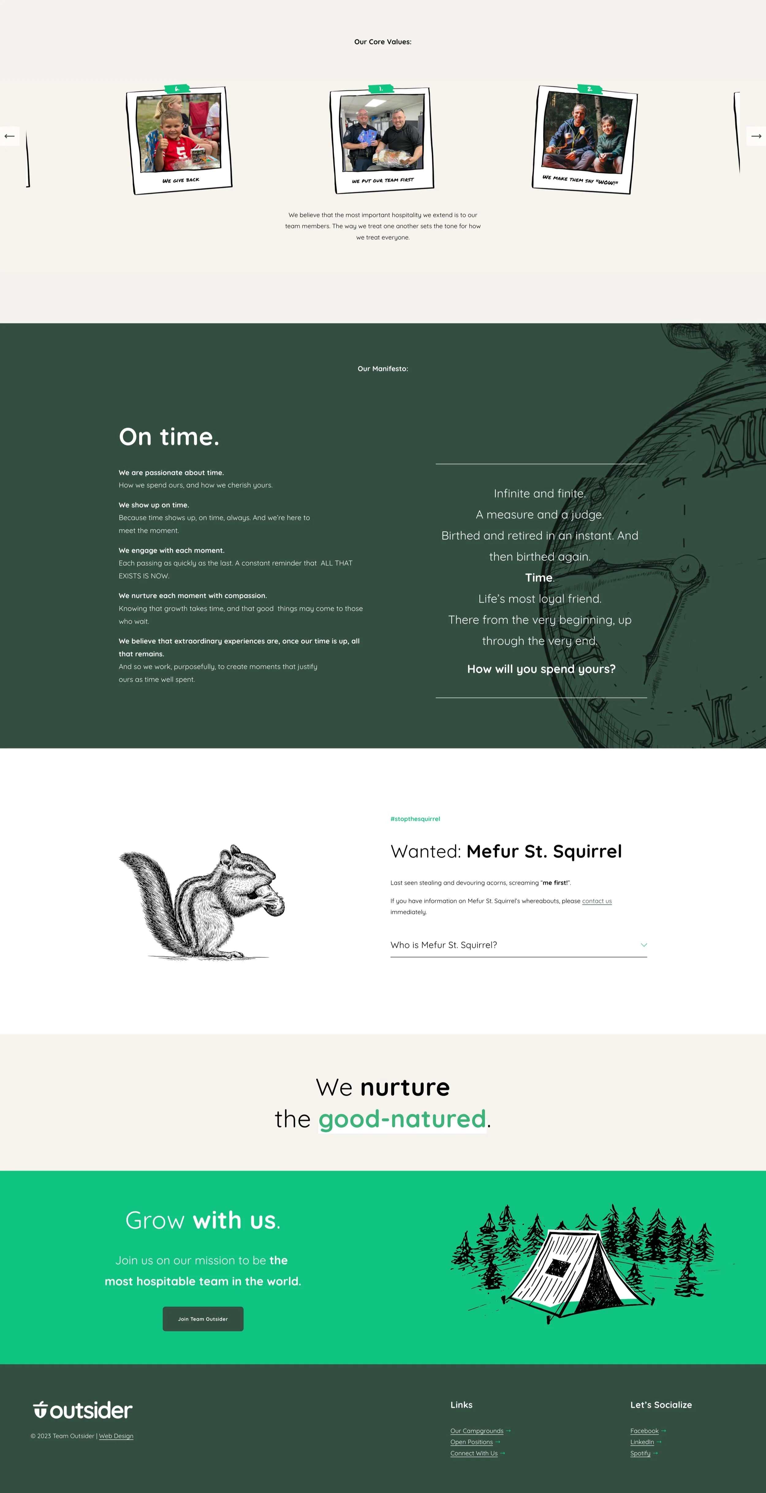 Team Outsider - Custom Squarespace Website Design and Branding Design for Camping Business | NYC ...