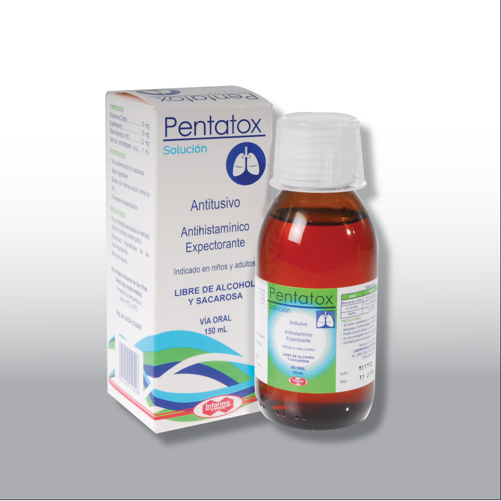 Pentatox el medicamento antitusivo que contiene oxolamina, guaifenesina ...