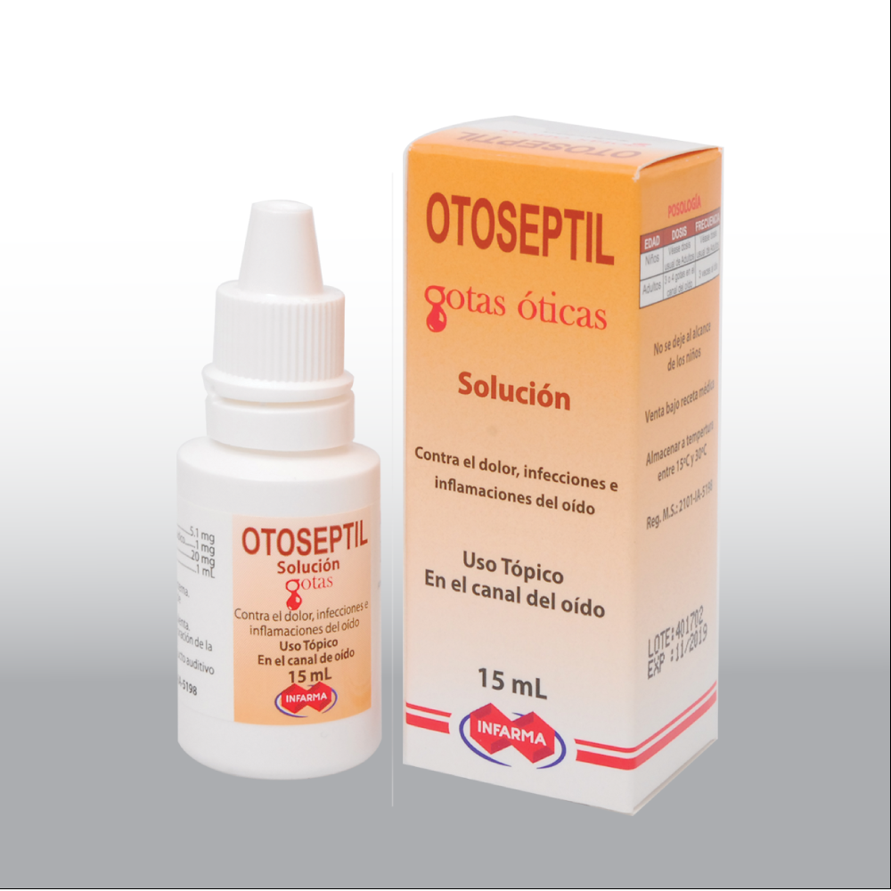 Otoseptil contiene Gentamicina, Dexametasona y Benzocaína. — INFARMA