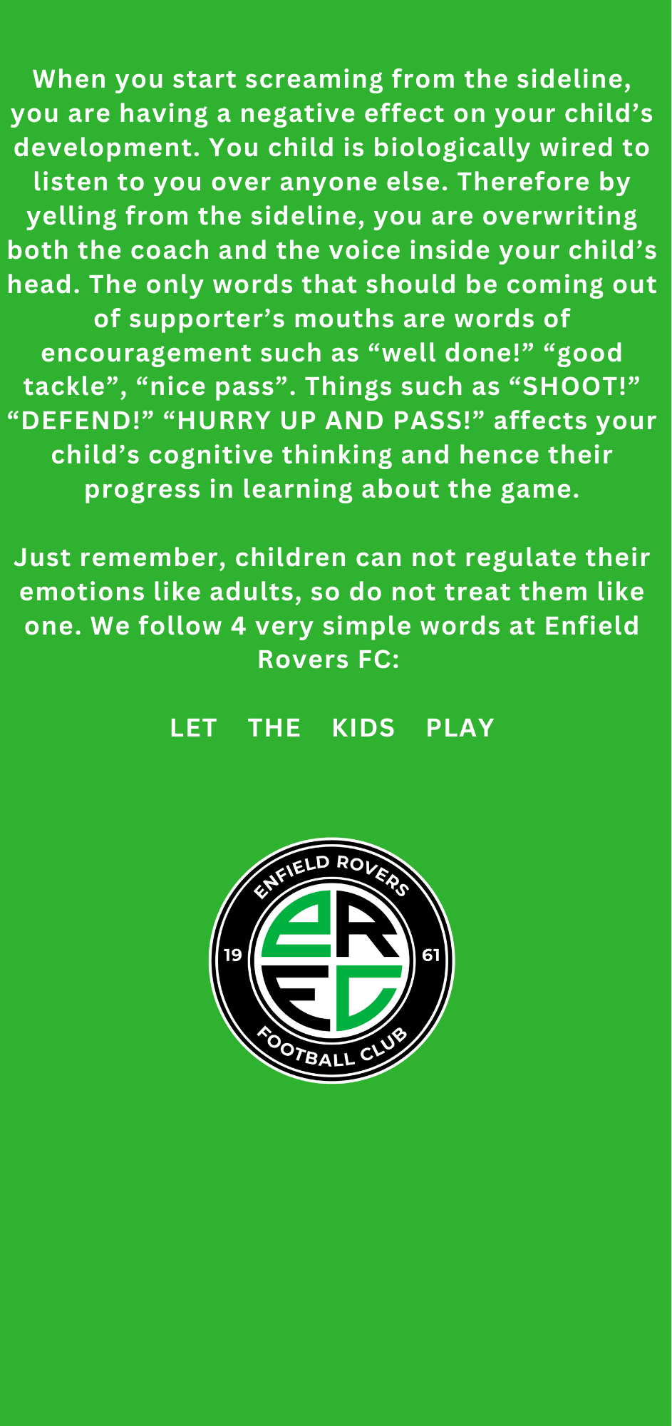 Junior Rovers — Enfield Rovers Football Club