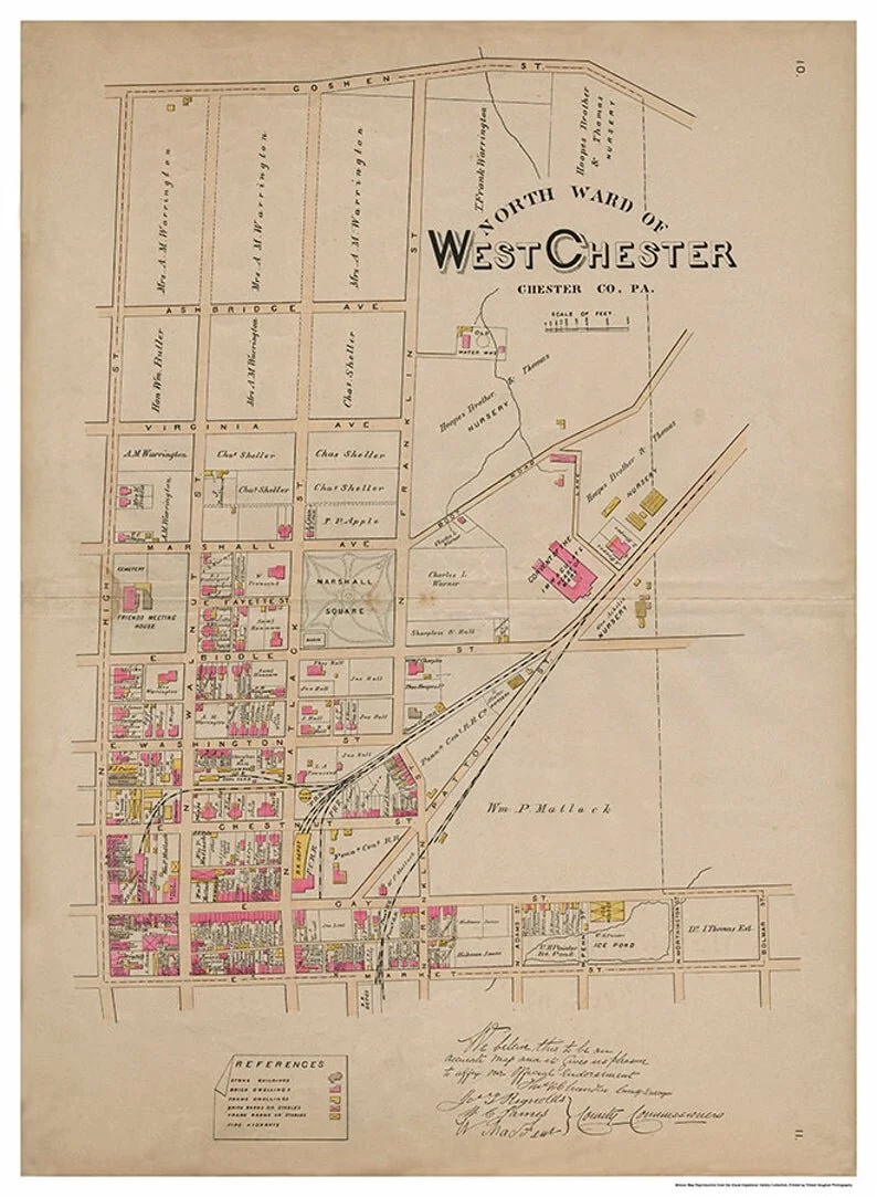 West Chester, PA - 1883 Breous Atlas Reproduction — Visual Expansion ...