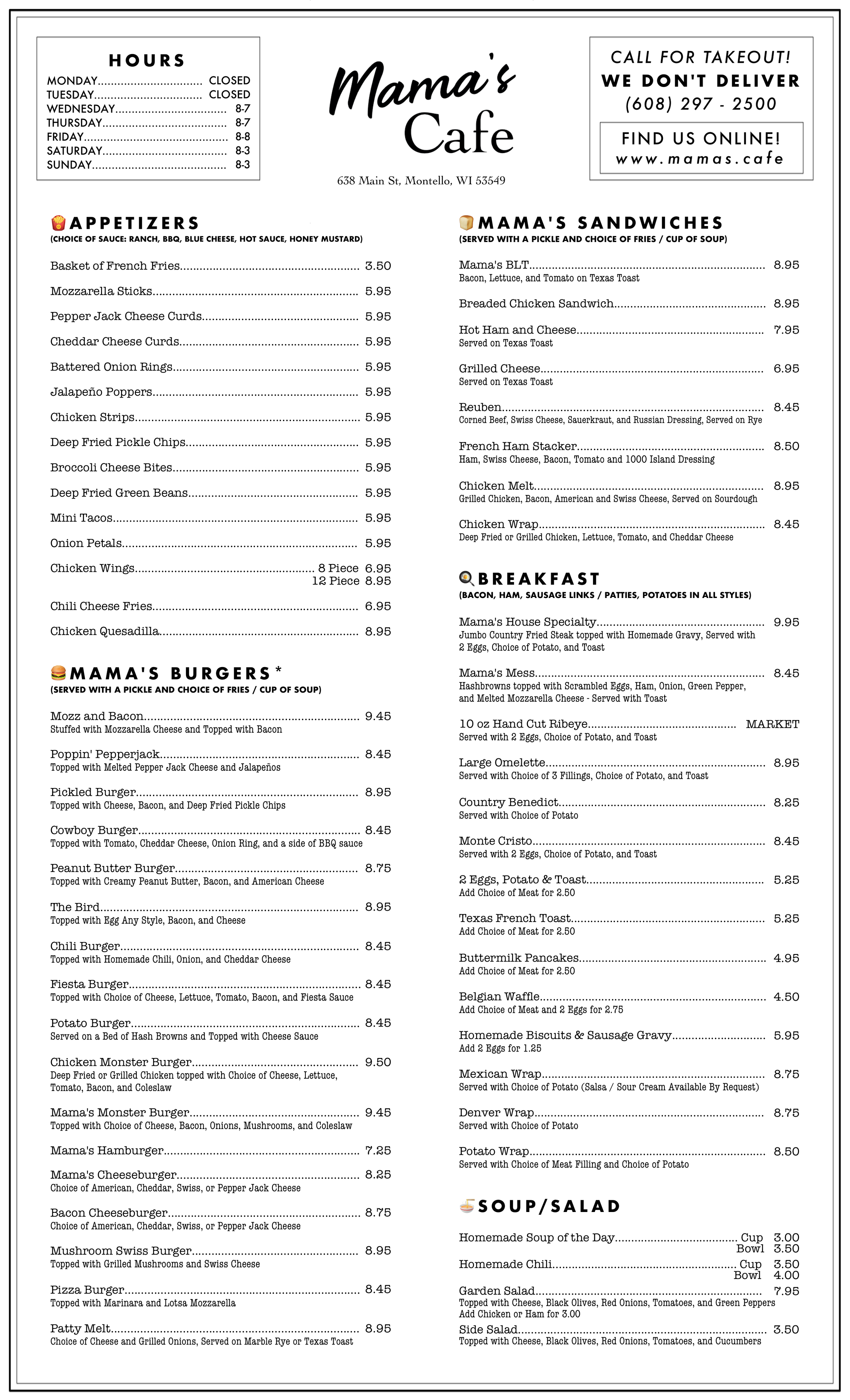 Menu Mama s Cafe 2021 Menu Mama s Cafe 2021