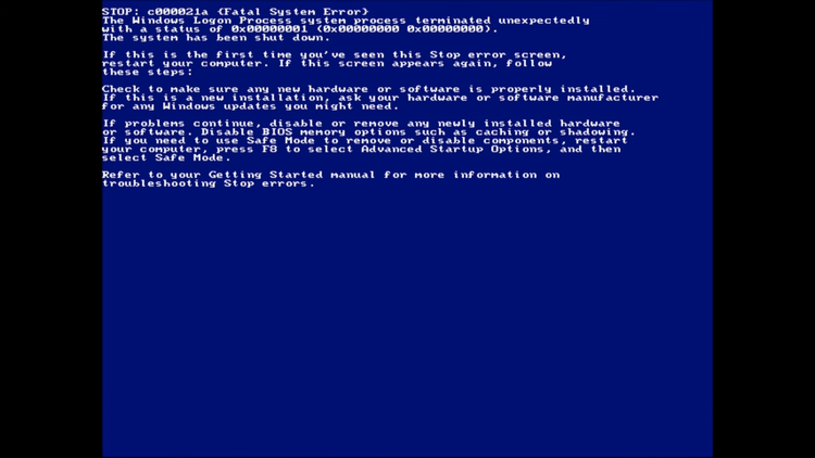 Windows Blue Screen (BSOD) Evolution — Martin Nobel