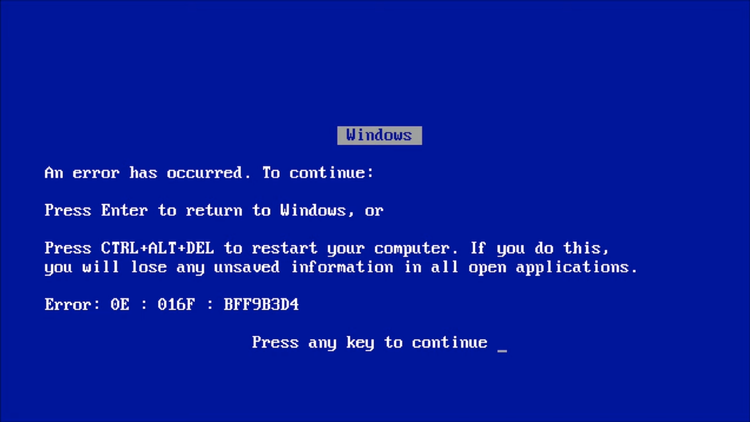 Windows Blue Screen (BSOD) Evolution — Martin Nobel