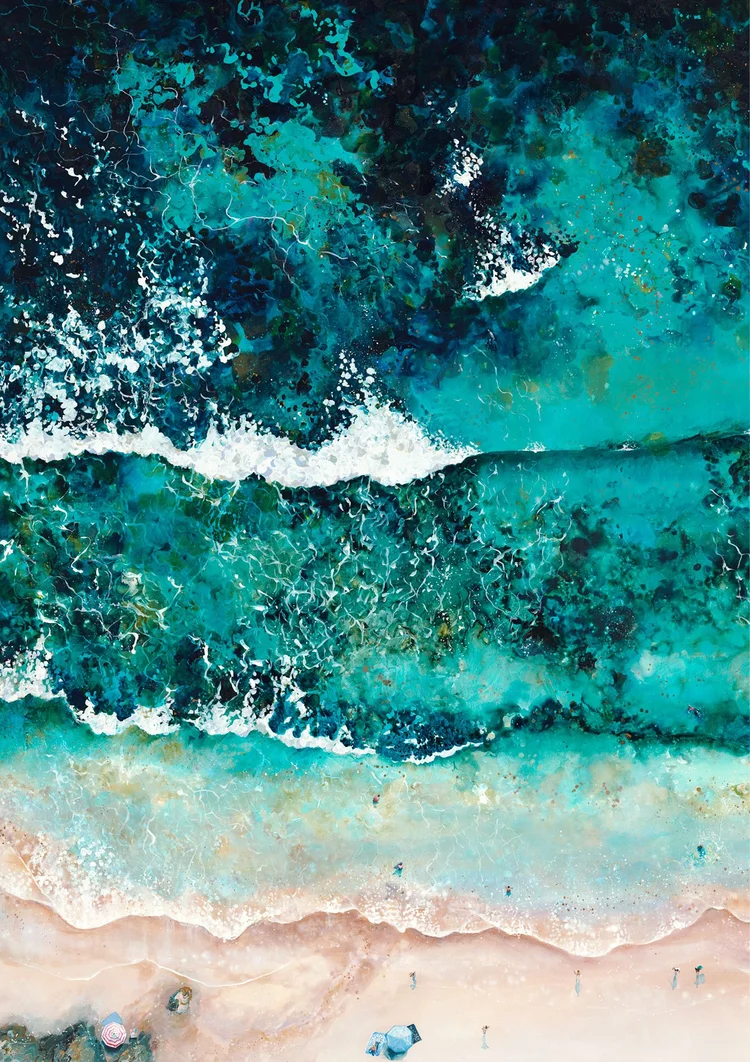 'Eternal Waves I & II' Art Prints | Set of Two Abstract Aerial ...