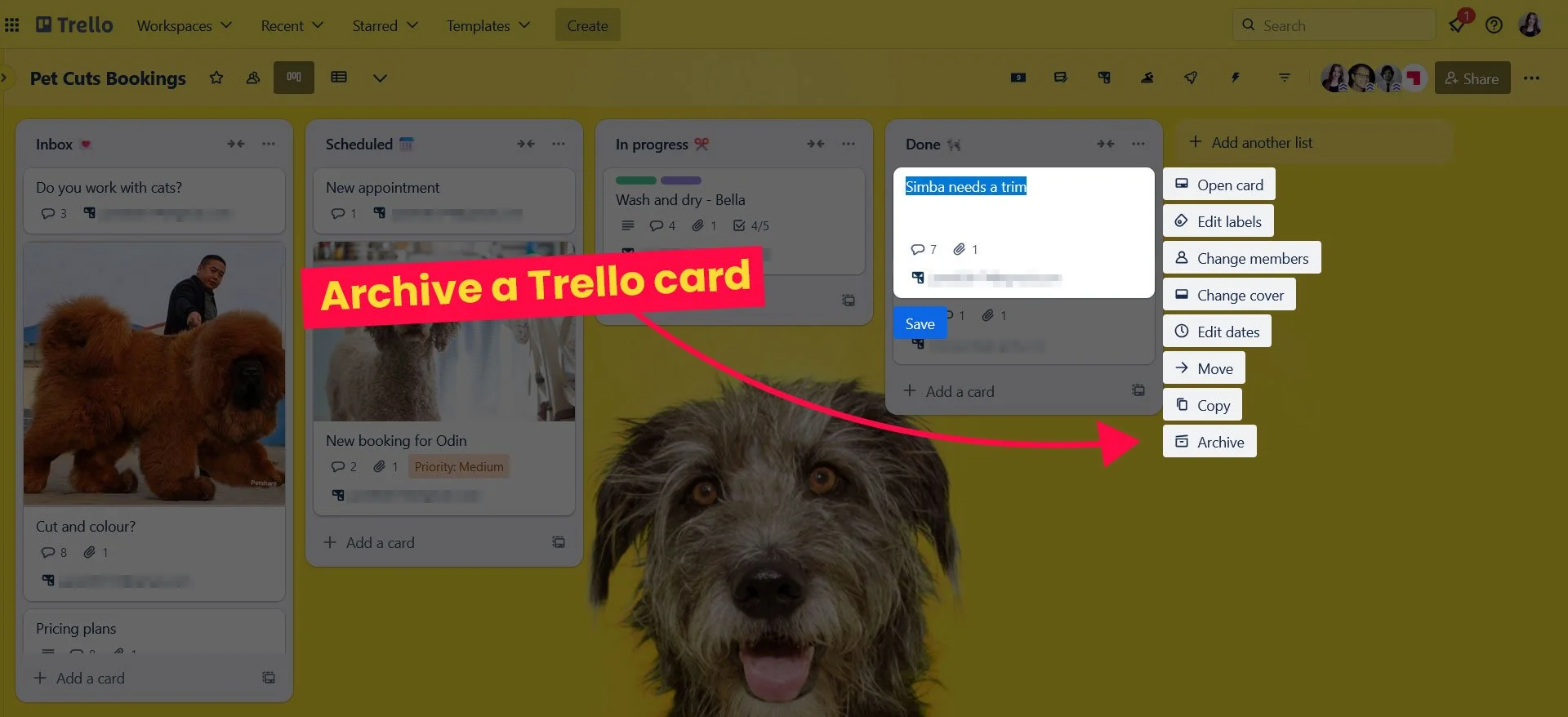 How to archive cards, lists and boards in Trello