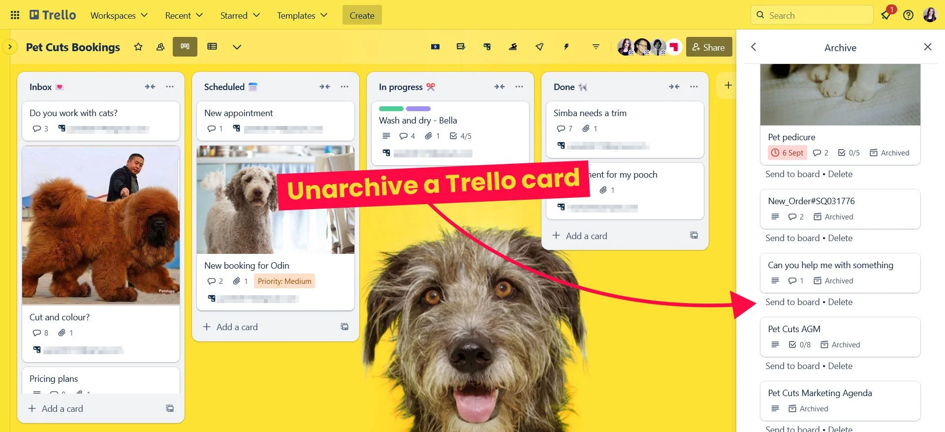 How to archive cards, lists and boards in Trello