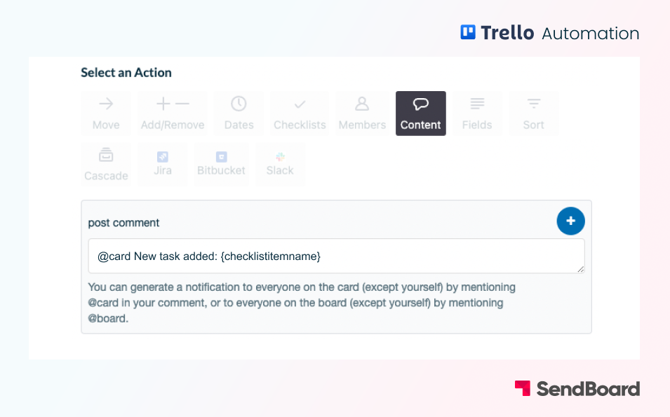 Notify your team when a checklist task is added