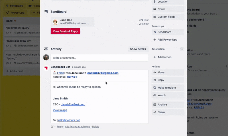 How to send and receive emails in Trello