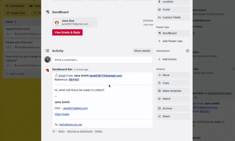 How to send and receive emails in Trello