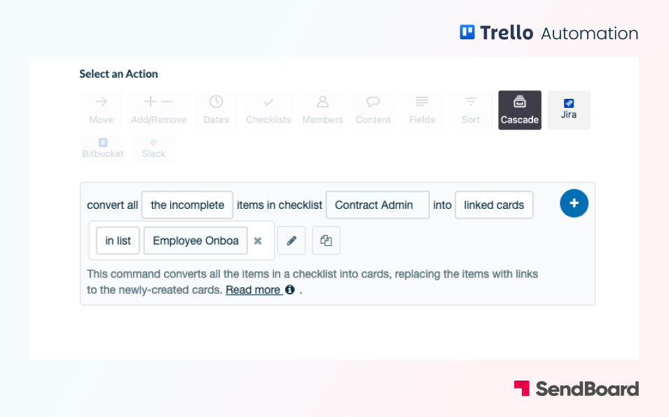Create cards from unchecked items in a checklist