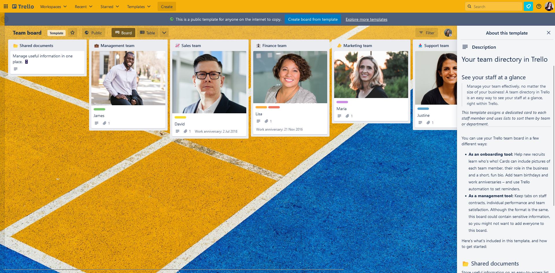 Team board