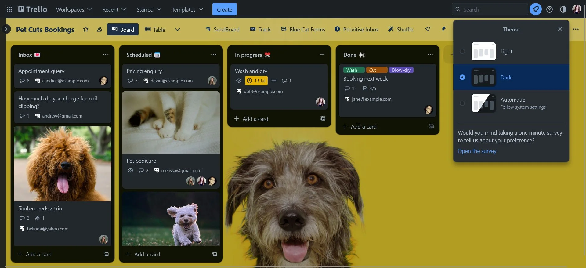 New feature: Dark mode in Email for Trello