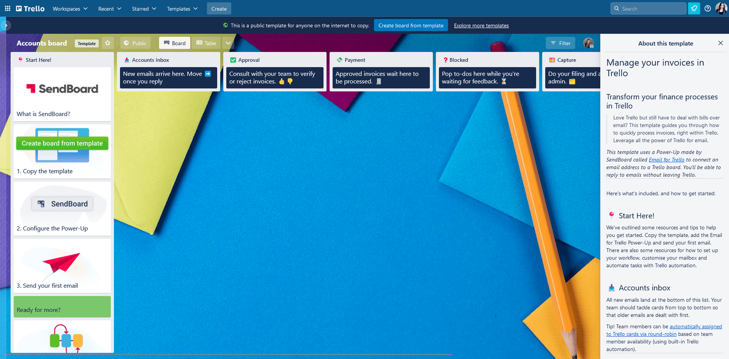 Accounts board