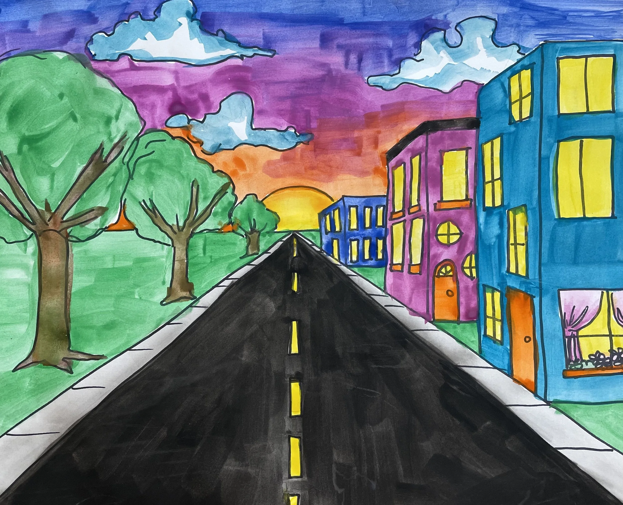 Landscape Lesson in One Point Perspective — Courtney Marie Taylor
