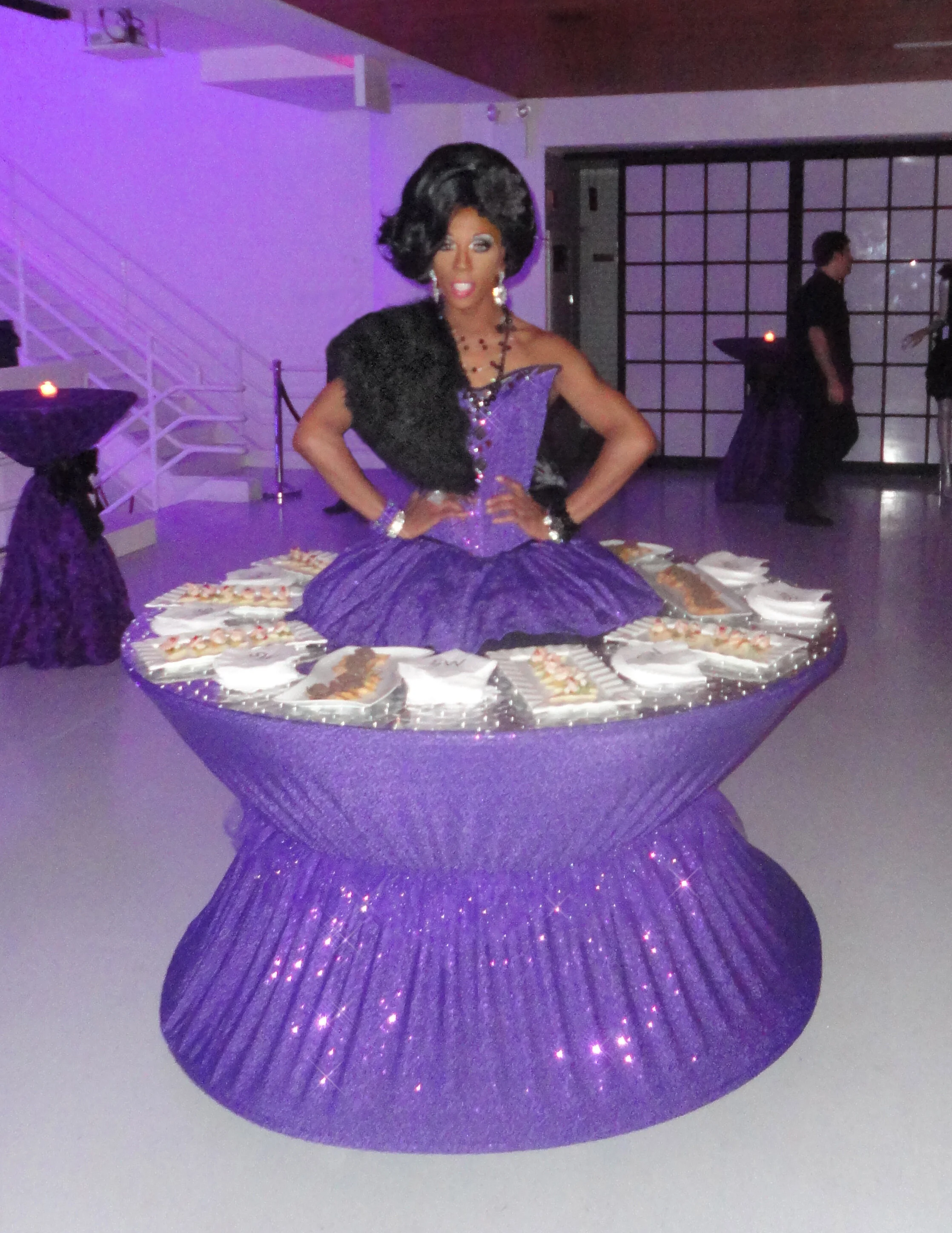 Glamorous Strolling Tables serve hors d'oeuvres, champagne, and ...