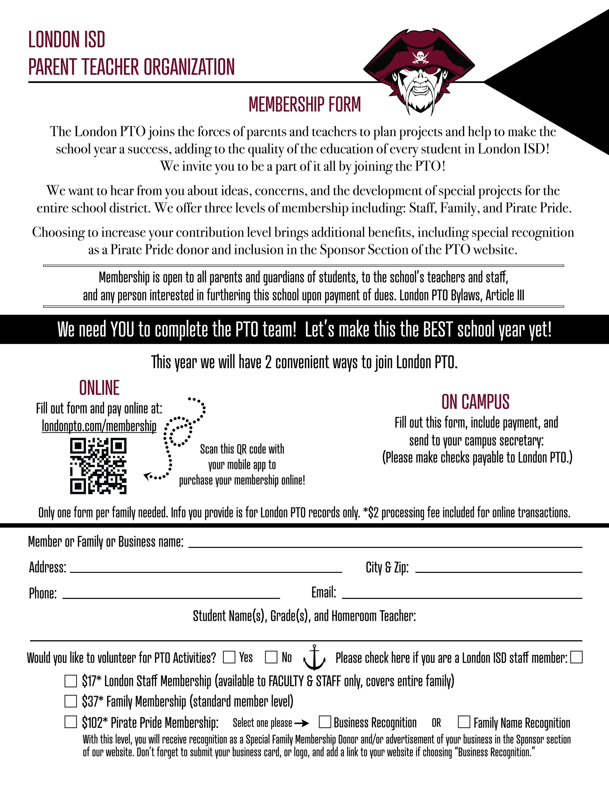 LPTO Membership — London PTO