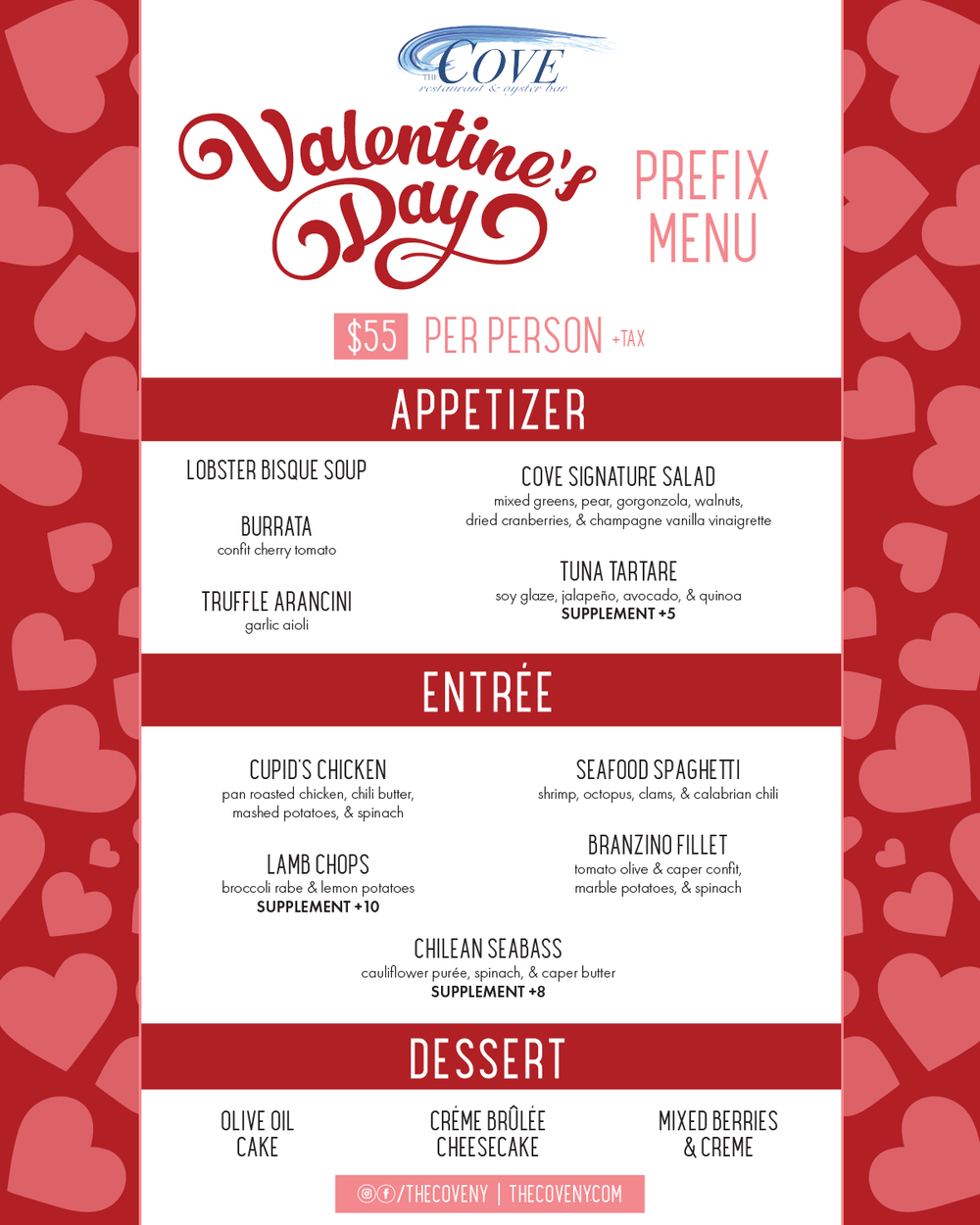 Valentine's Day — The Cove Restaurant and Oyster Bar