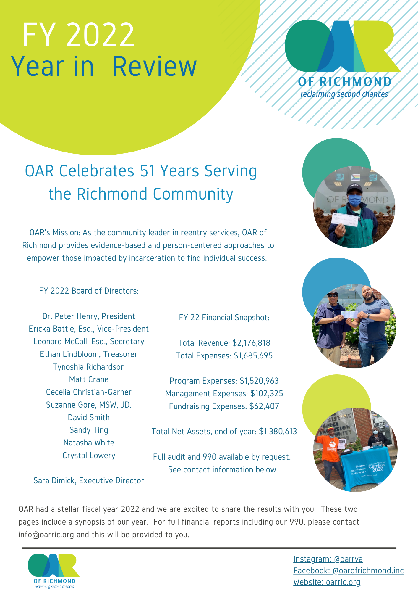 Annual Report & Financials — OAR of Richmond