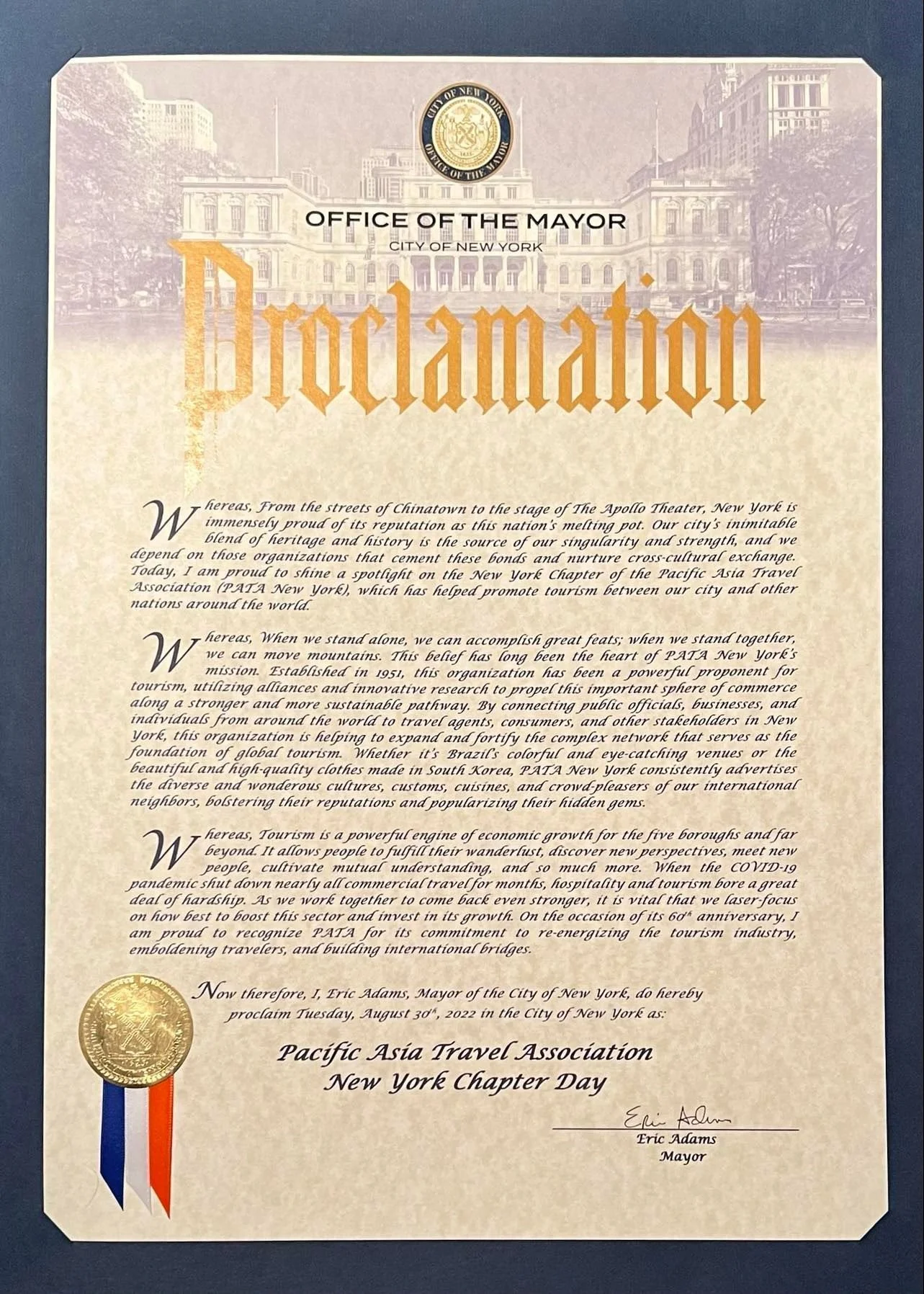 PATA New York Chapter: NY PATA Celebrates 60th Anniversary on PATA New ...