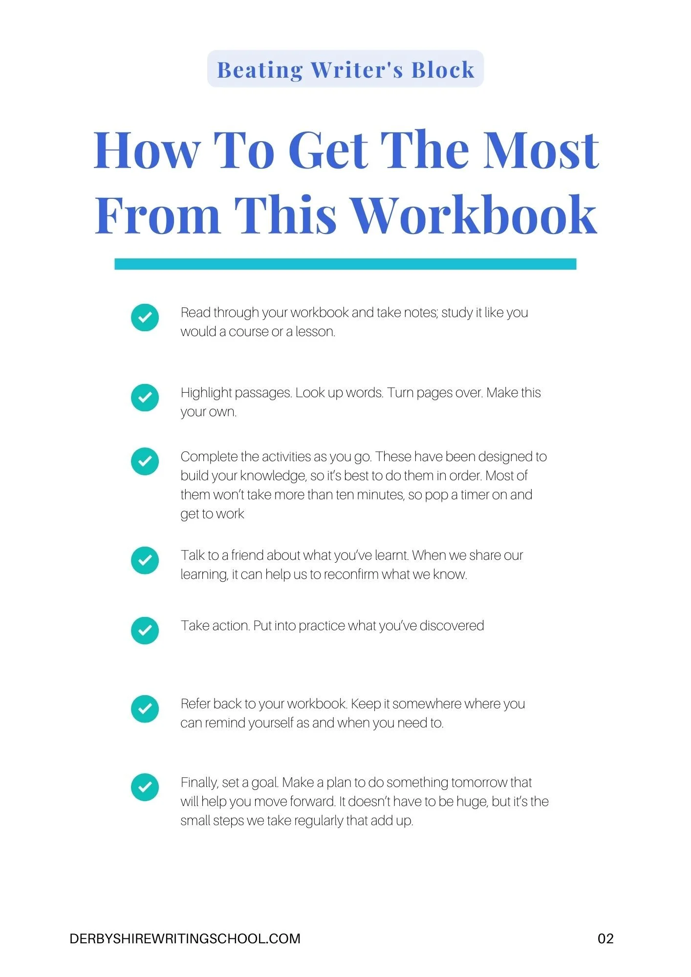 Creating Characters Workbook — Derbyshire Writing School