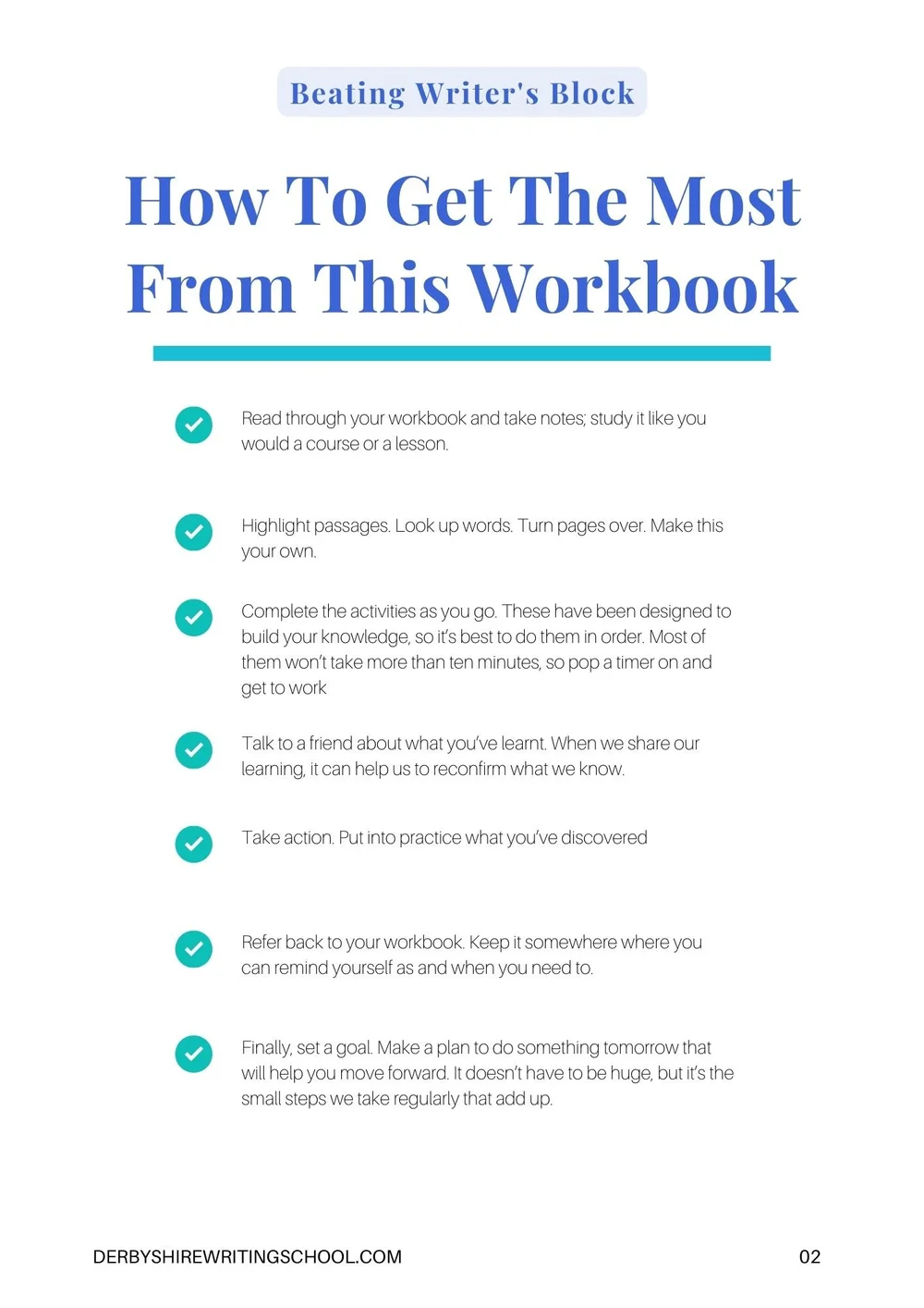 Developing a Writing Mindset Workbook — Derbyshire Writing School
