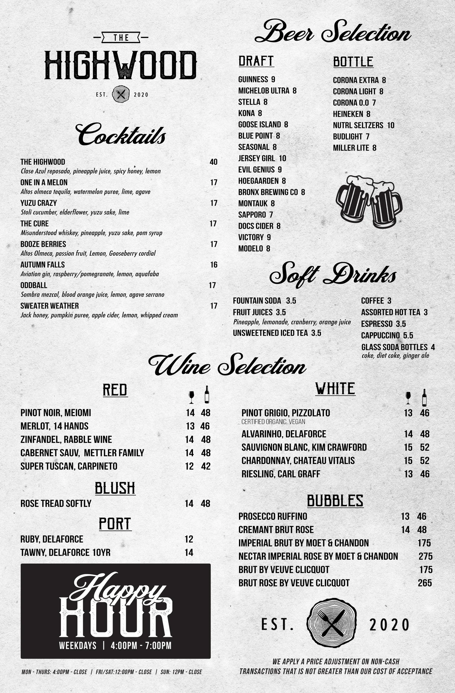 Drinks — The Highwood