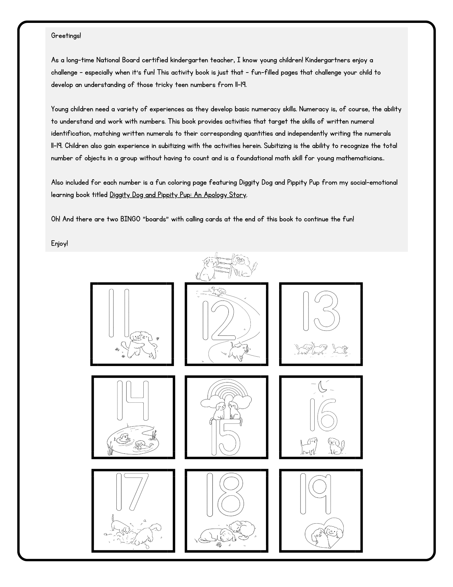 Diggity Dog and Pippity Pup and the Tricky Teen Numbers (PHYSICAL BOOK ...