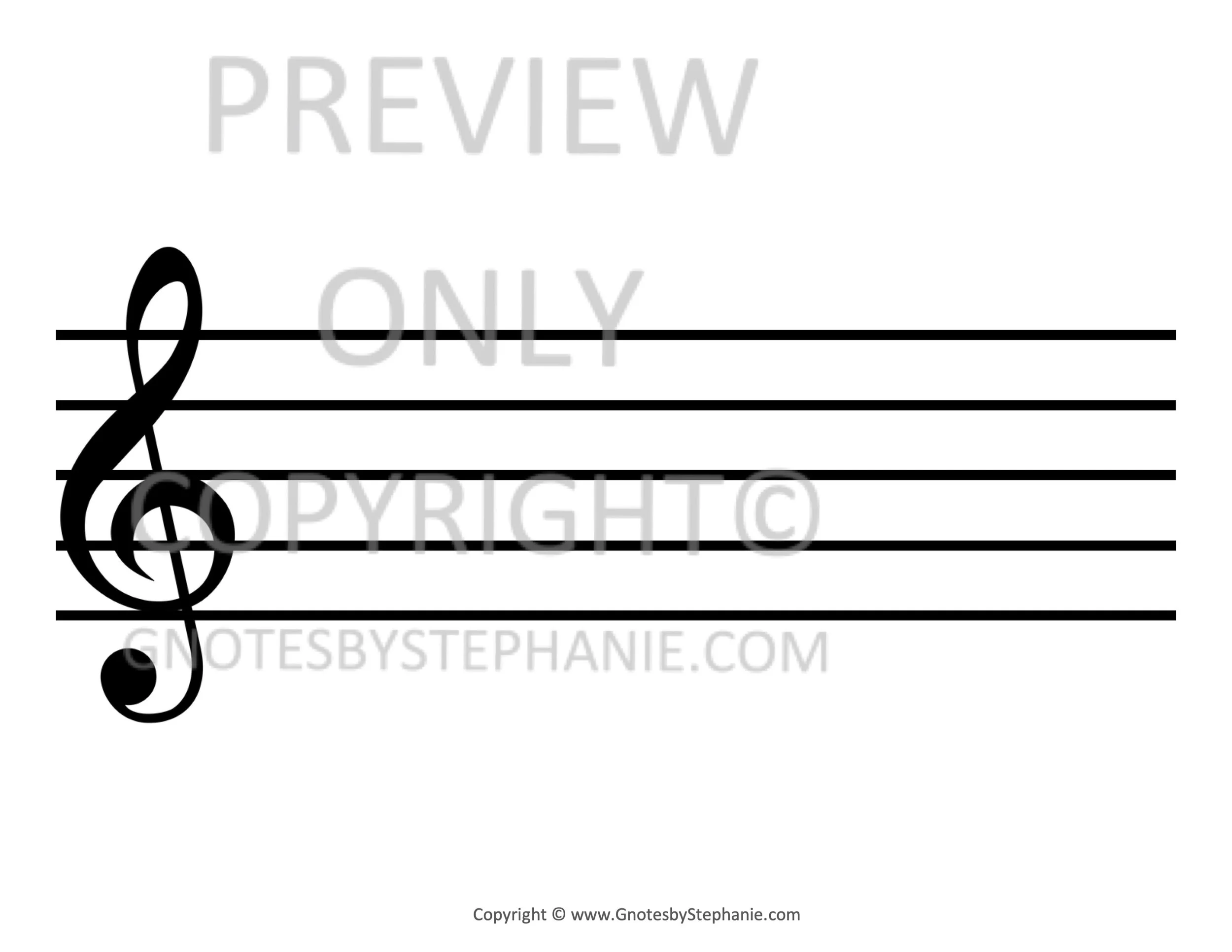 20 Giant Printable Music Staves (all 7 clefs) in B+W and color — Gnotes ...