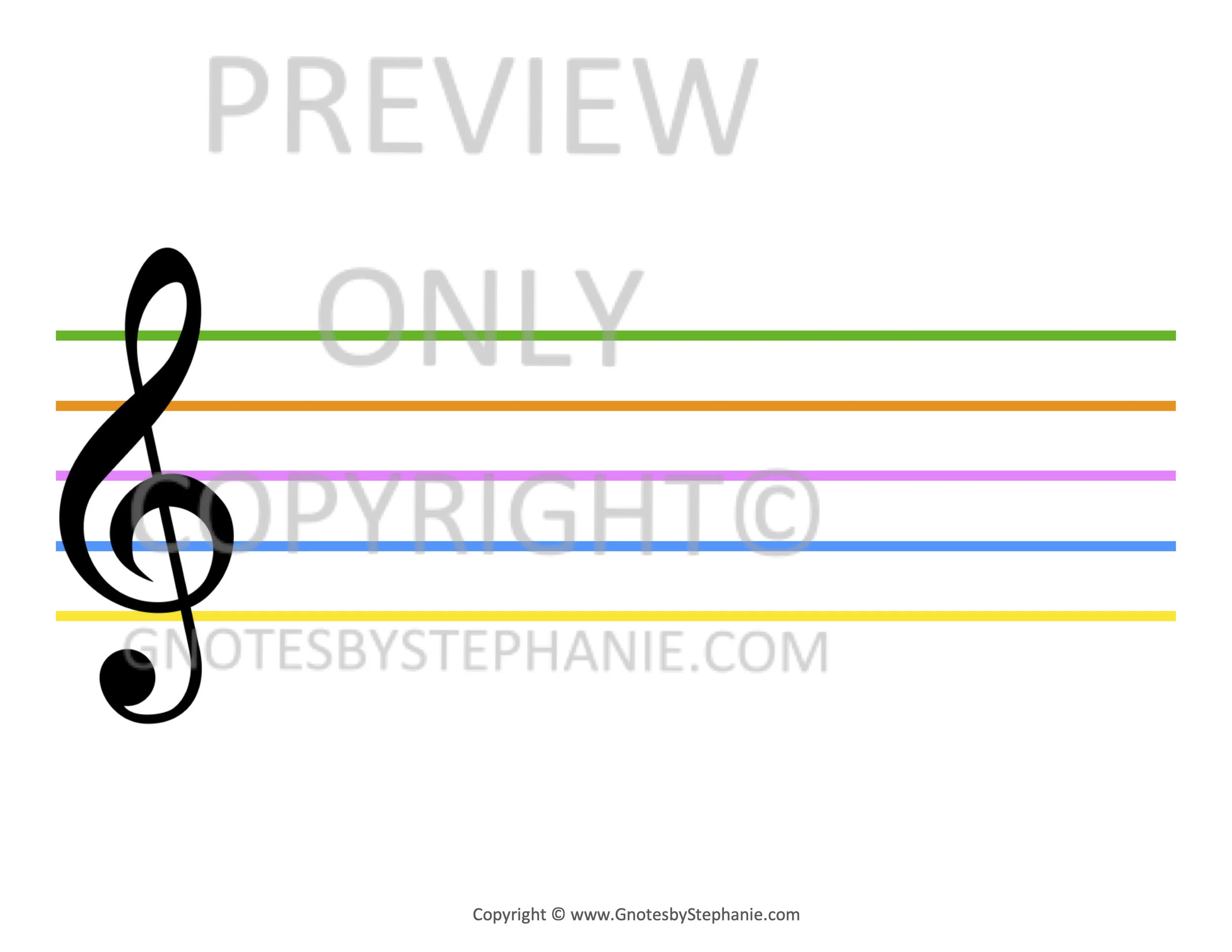 20 Giant Printable Music Staves (all 7 clefs) in B+W and color — Gnotes ...