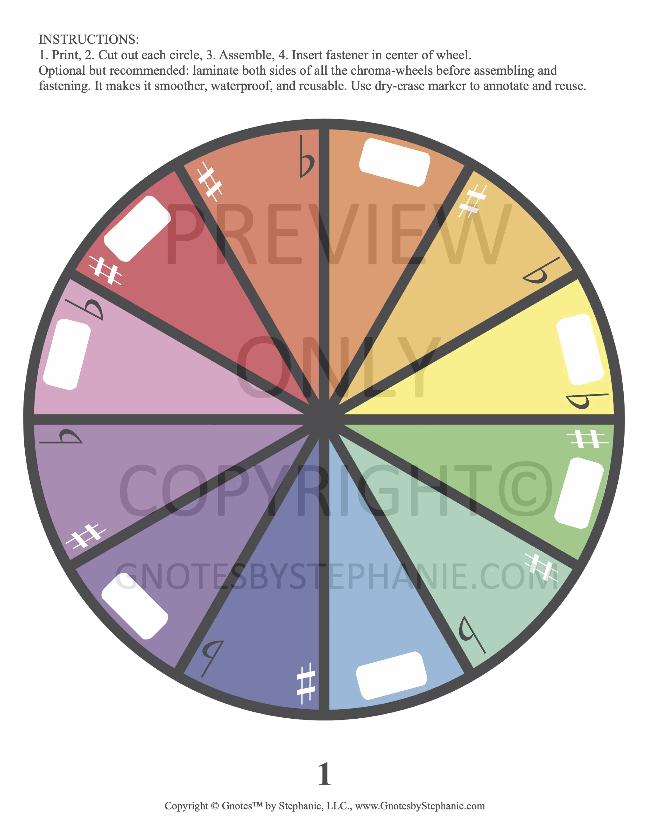 Music Chroma-Wheel — Gnotes™ by Stephanie