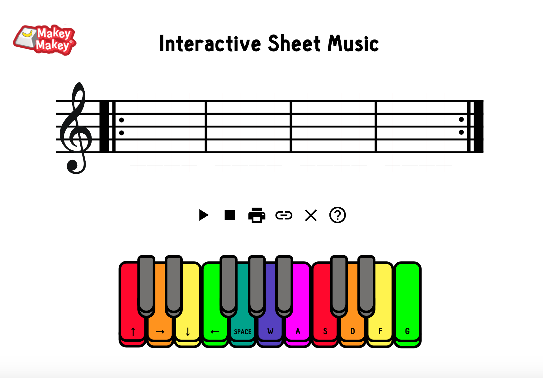 Makey-Makey Sheet Music — Gnotes™ by Stephanie
