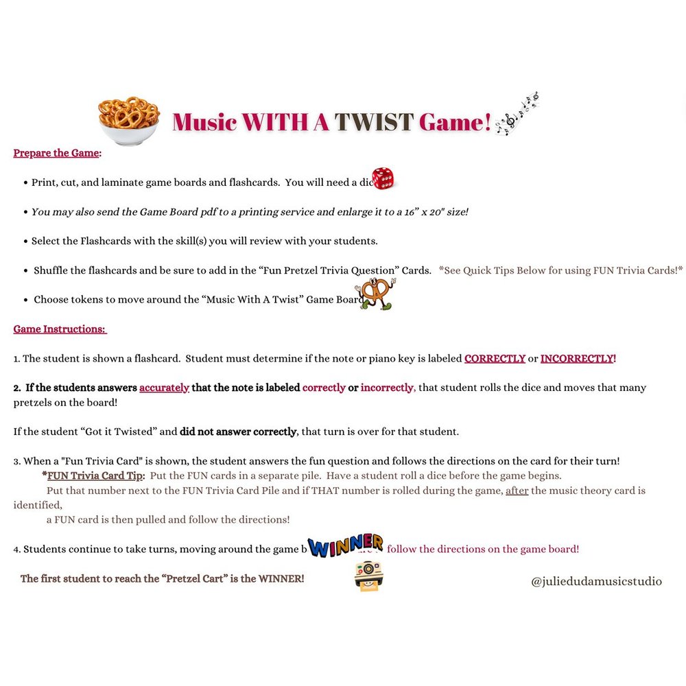 Creative Games for the Studio — Julie Duda Music Studio