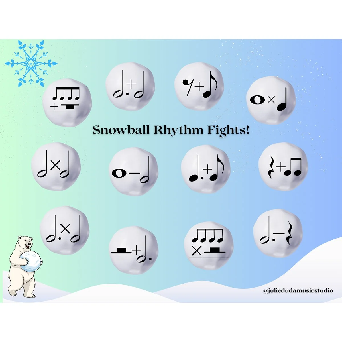 ️ Snowball Rhythm Fights! — Julie Duda Music Studio