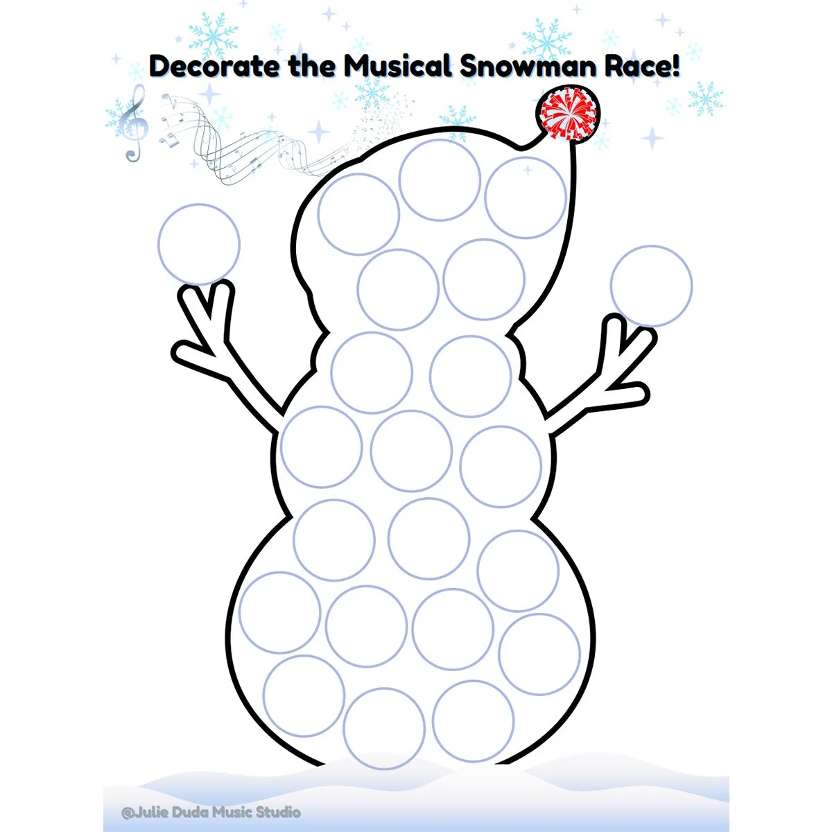 ☃️ Decorate the Musical Snowman Race — Julie Duda Music Studio