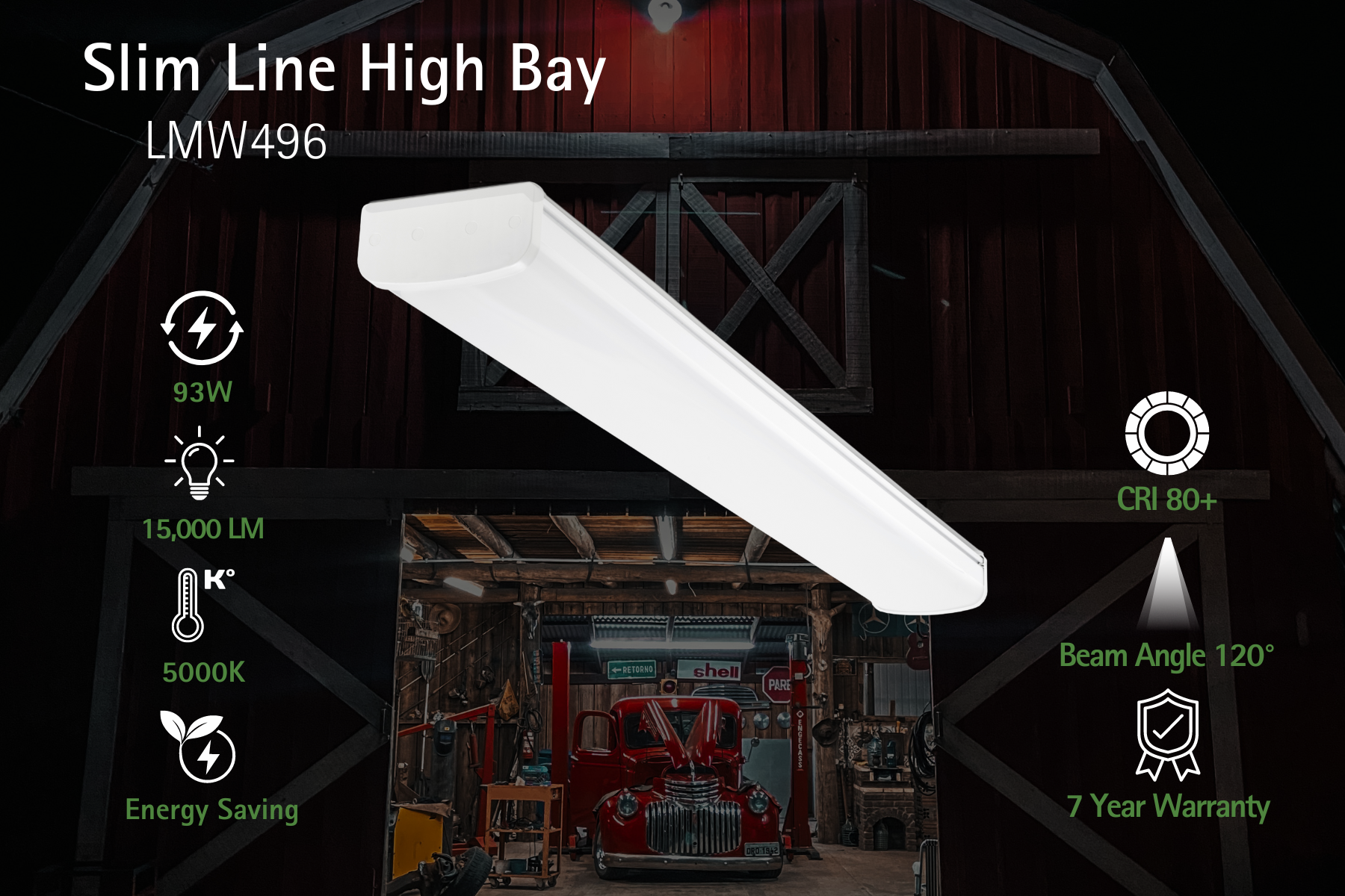 LED Highbay Shop Light, 94W, 15,000 lumens, — LED Stick Company