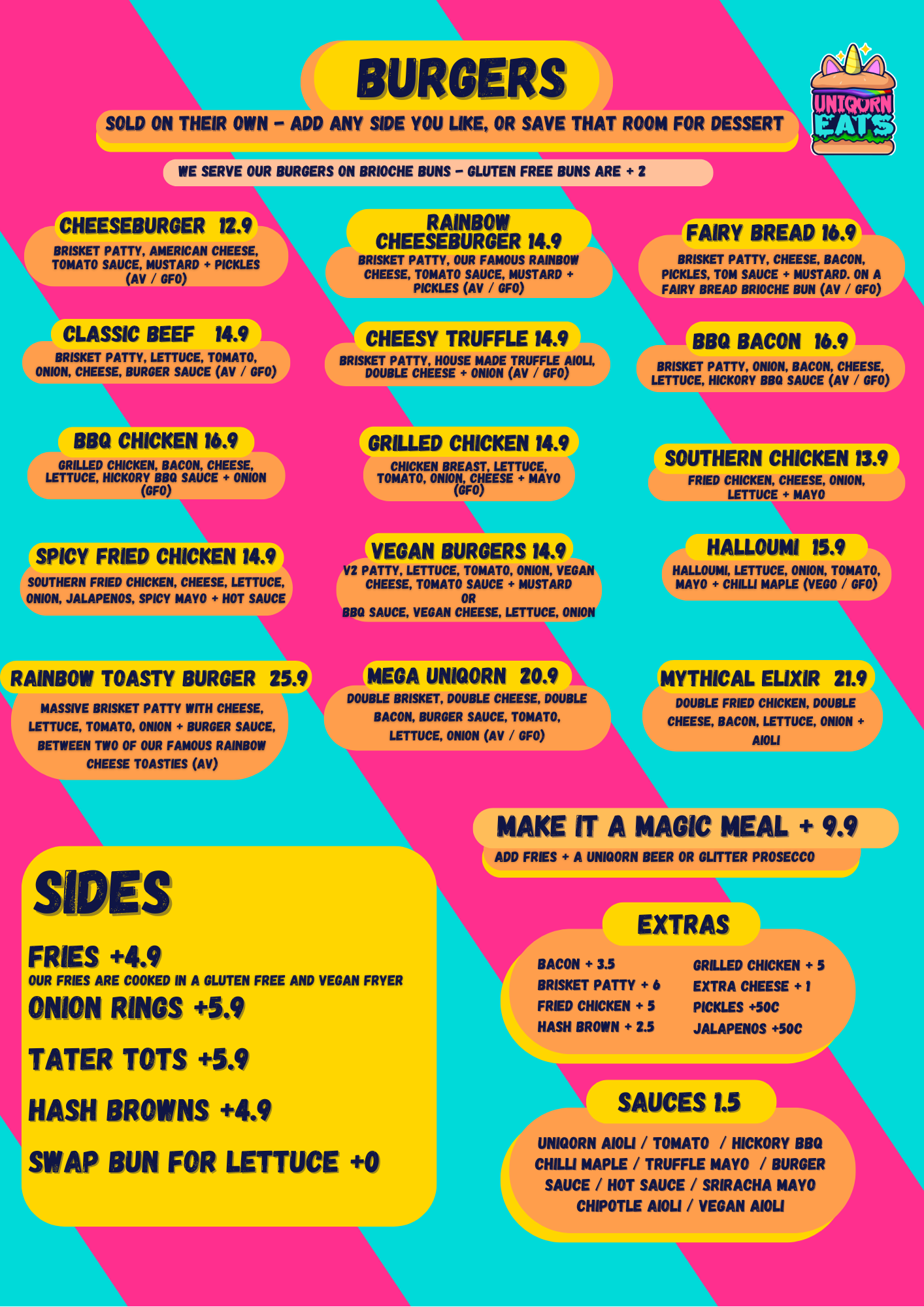 Glenelg Menu — Uniqorn Eats