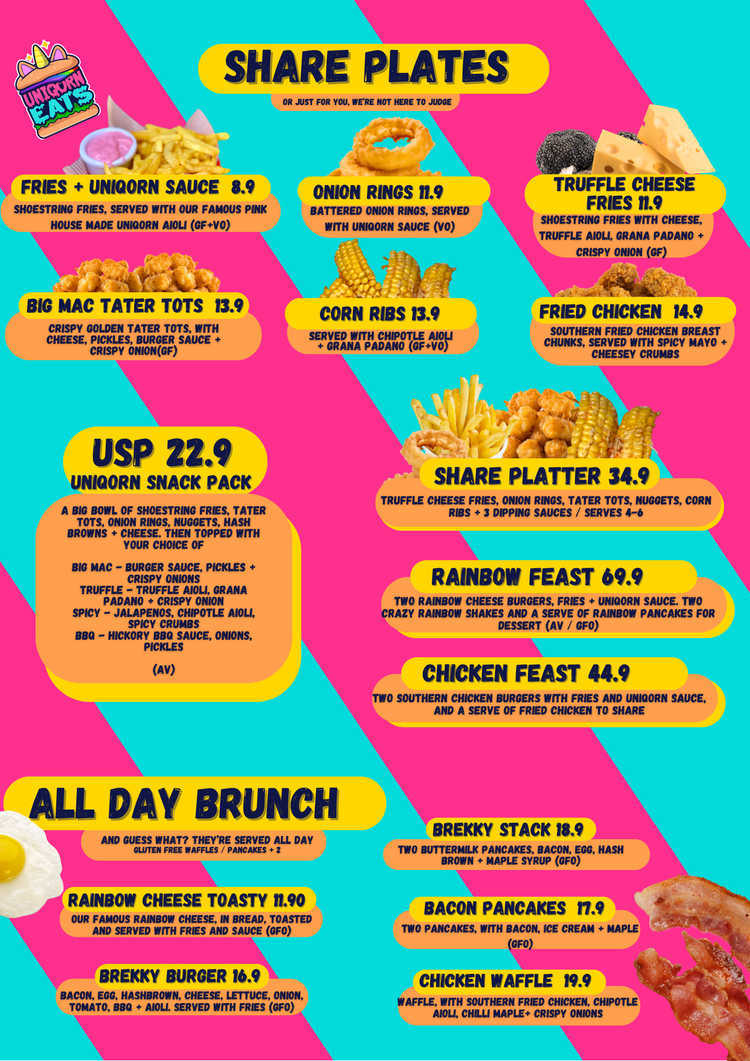Glenelg Menu — Uniqorn Eats